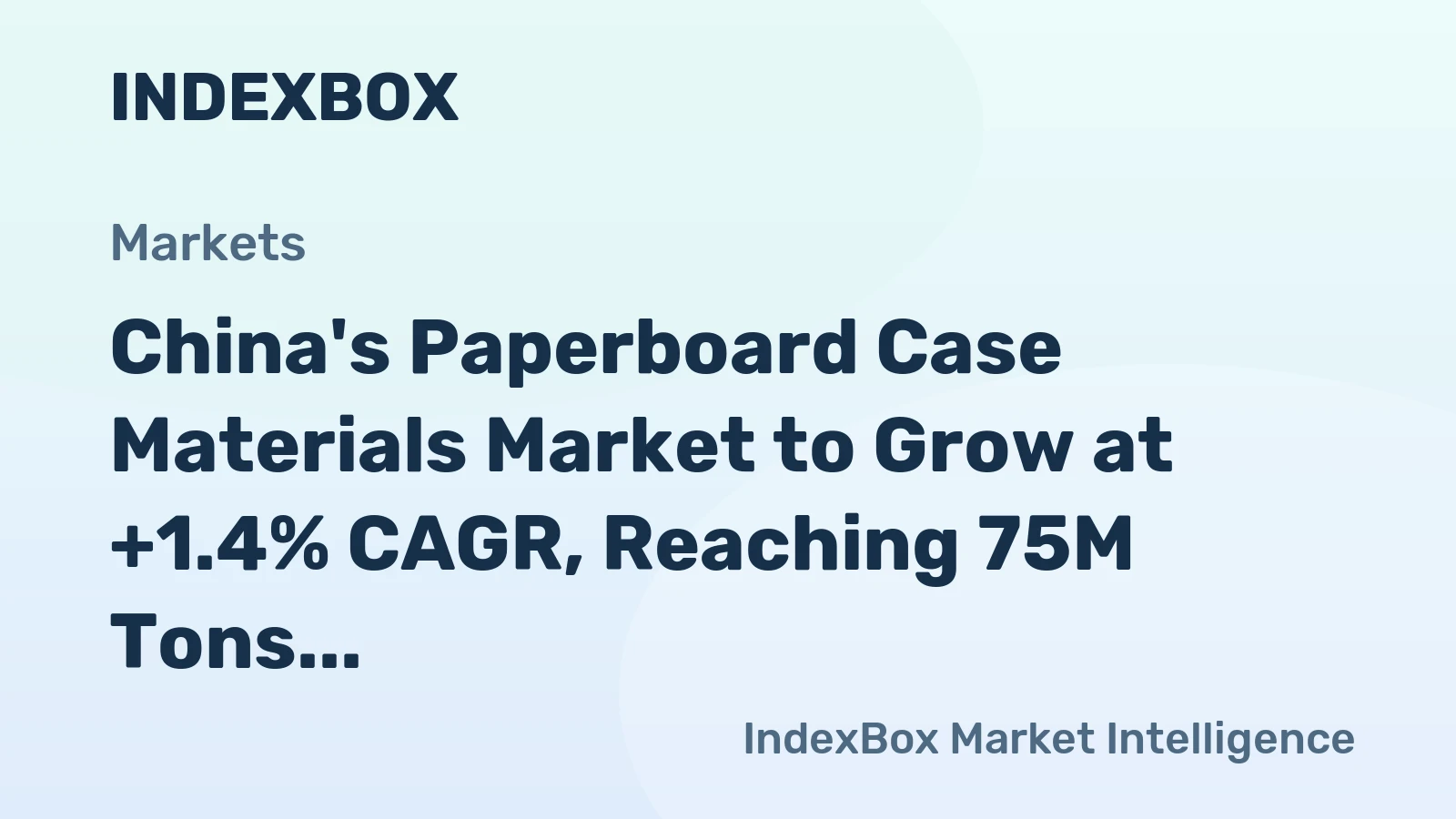 China's Paperboard Case Materials Market to Grow at +1.4% CAGR, Reaching 75M Tons by 2035