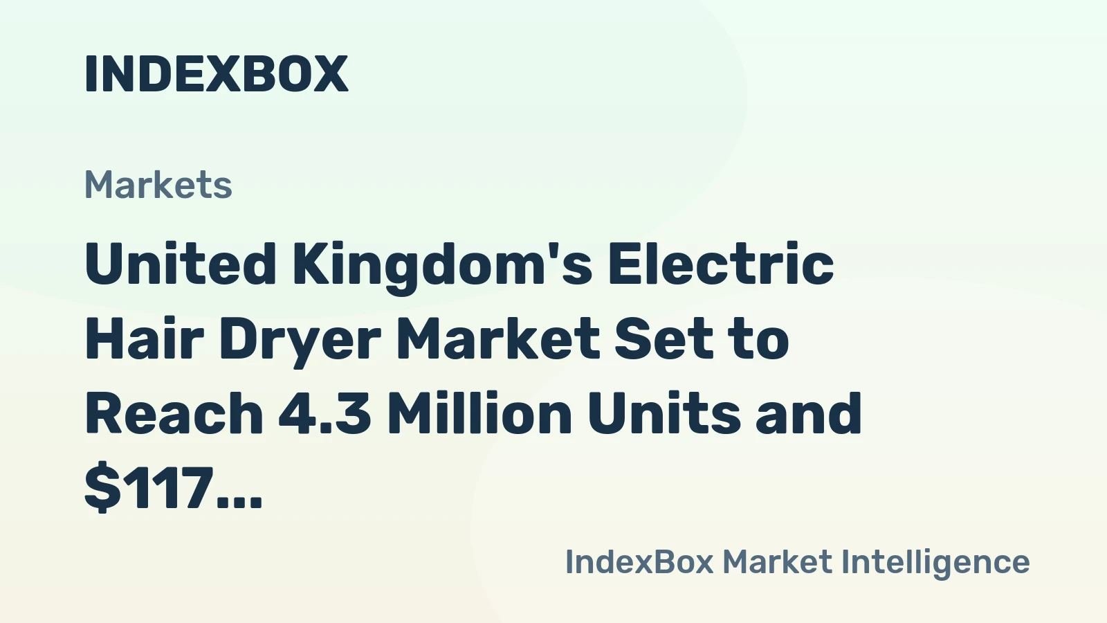 United Kingdom's Electric Hair Dryer Market Set to Reach 4.3 Million Units and $117 Million by 2035