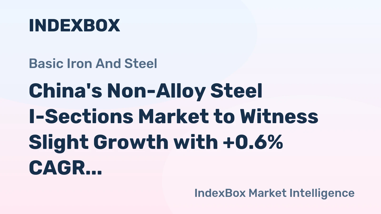 China's Non-Alloy Steel I-Sections Market to Witness Slight Growth with +0.6% CAGR