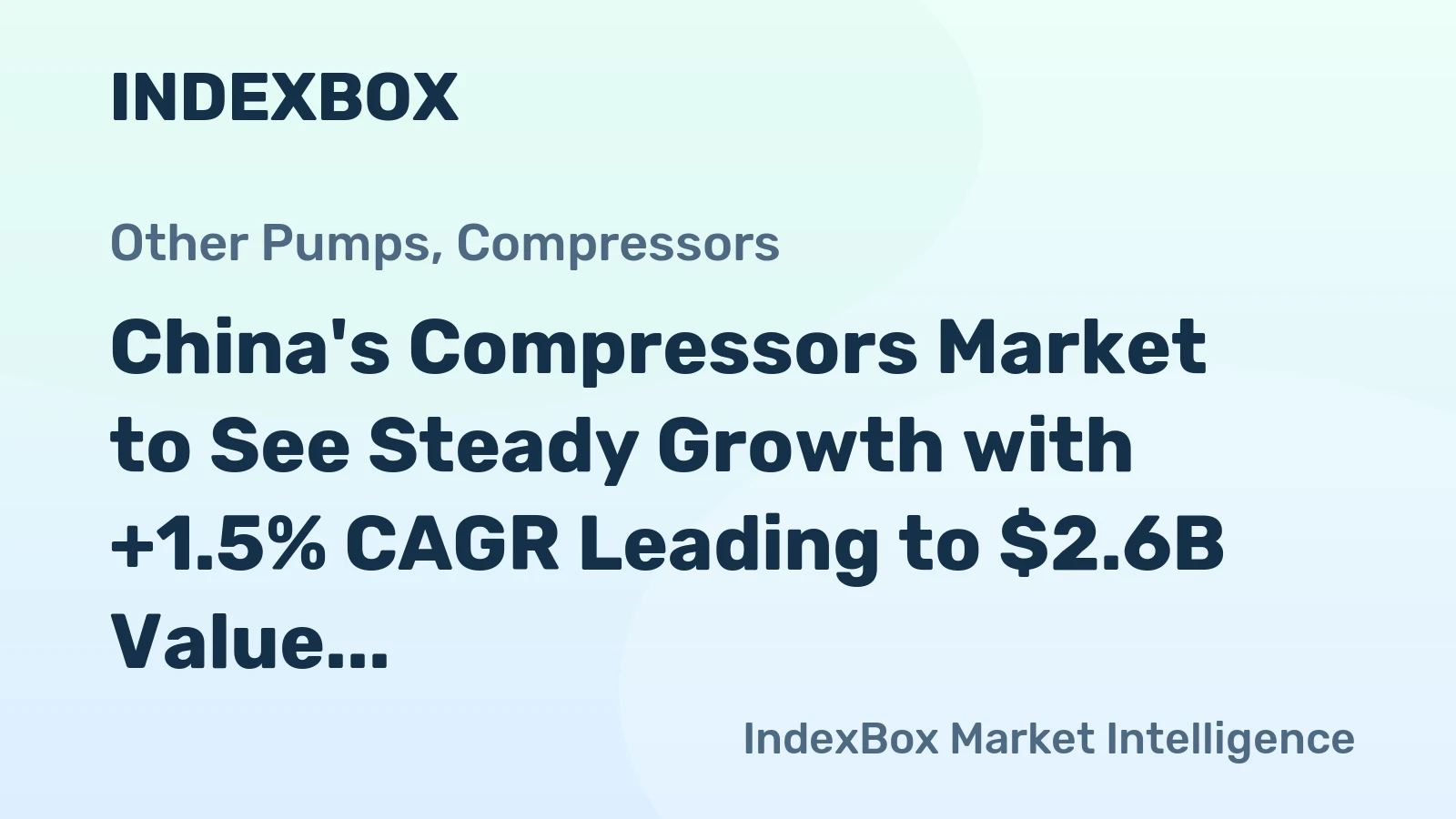 China's Compressors Market to See Steady Growth with +1.5% CAGR Leading to $2.6B Value by 2035