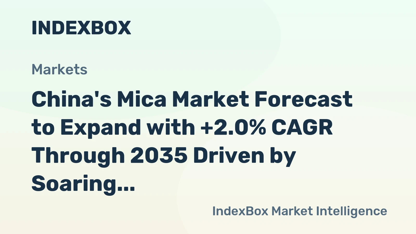 China's Mica Market Forecast to Expand with +2.0% CAGR Through 2035 Driven by Soaring Demand