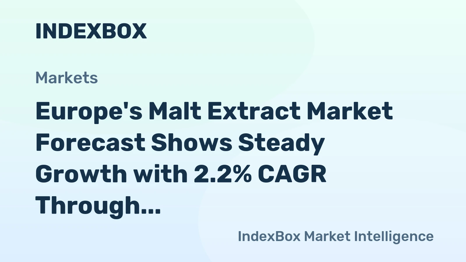 Europe's Malt Extract Market Forecast Shows Steady Growth with 2.2% CAGR Through 2035