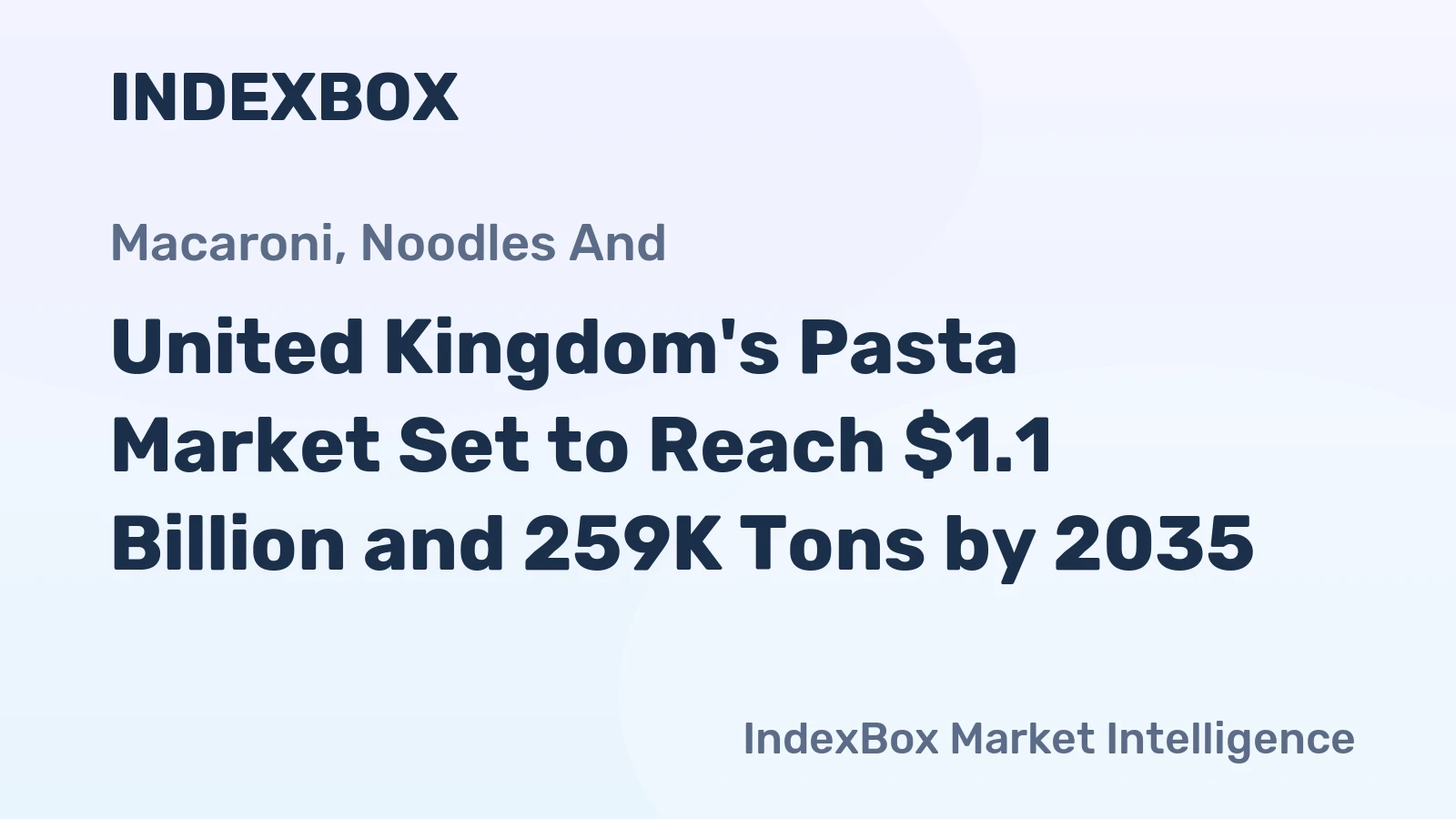 United Kingdom's Pasta Market Set to Reach $1.1 Billion and 259K Tons by 2035
