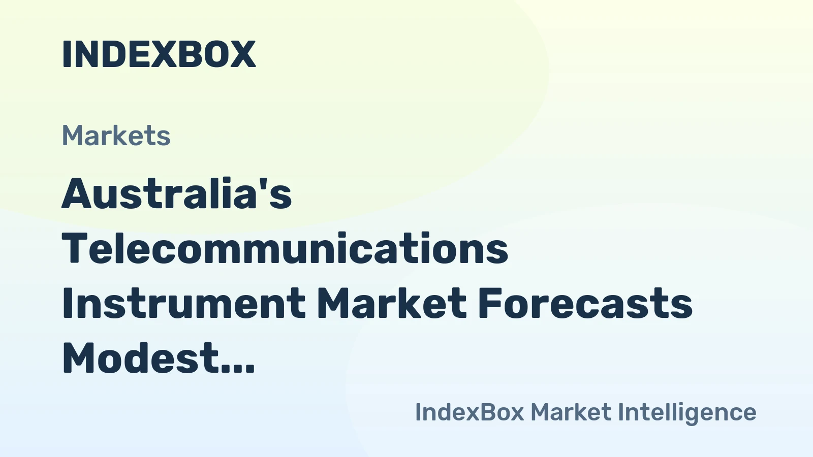 Australia's Telecommunications Instrument Market Forecasts Modest +0.9% CAGR Growth Through 2035