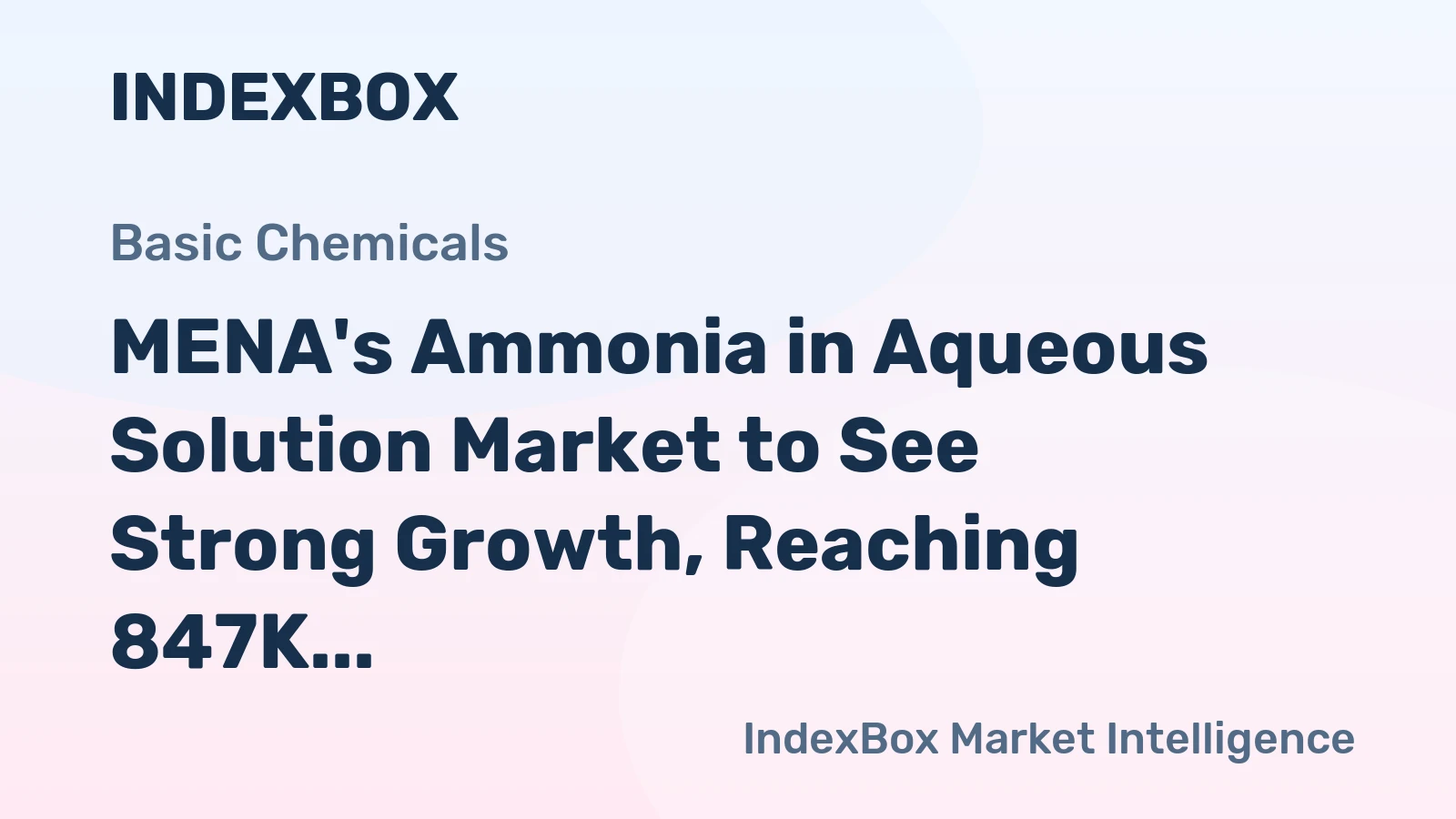 MENA's Ammonia in Aqueous Solution Market to See Strong Growth, Reaching 847K Tons in Volume and $388M in Value by 2035
