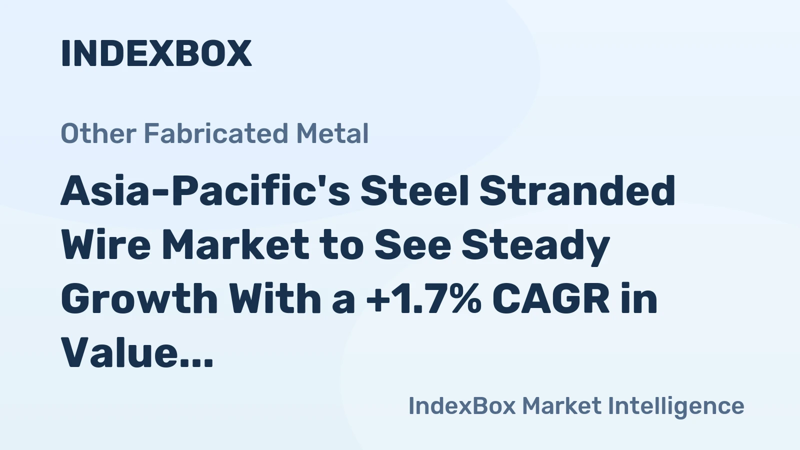 Asia-Pacific's Steel Stranded Wire Market to See Steady Growth With a +1.7% CAGR in Value