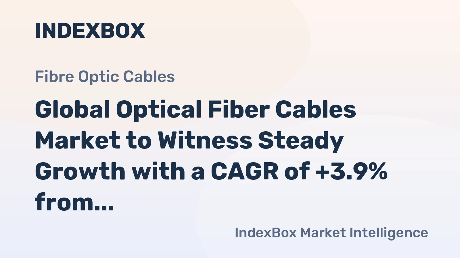 Global Optical Fiber Cables Market to Witness Steady Growth with a CAGR of +3.9% from 2023 to 2030