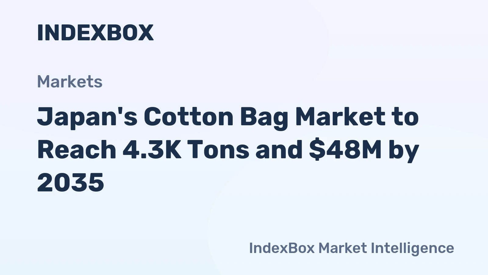 Japan's Cotton Bag Market to Reach 4.3K Tons and $48M by 2035