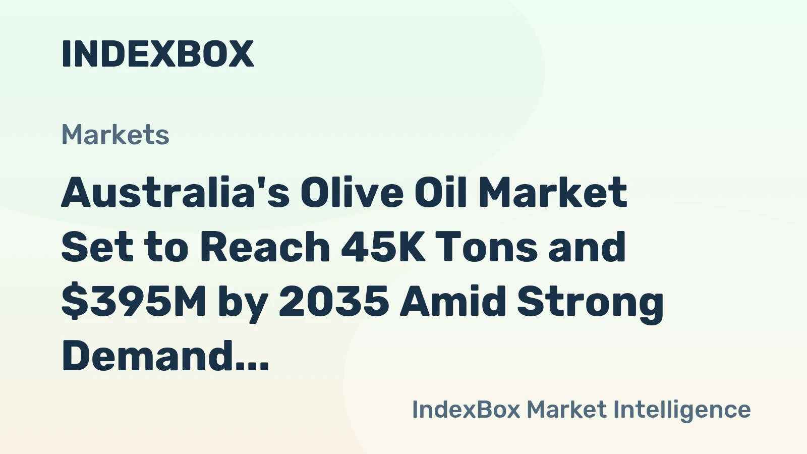 Australia's Olive Oil Market Set to Reach 45K Tons and $395M by 2035 Amid Strong Demand Growth