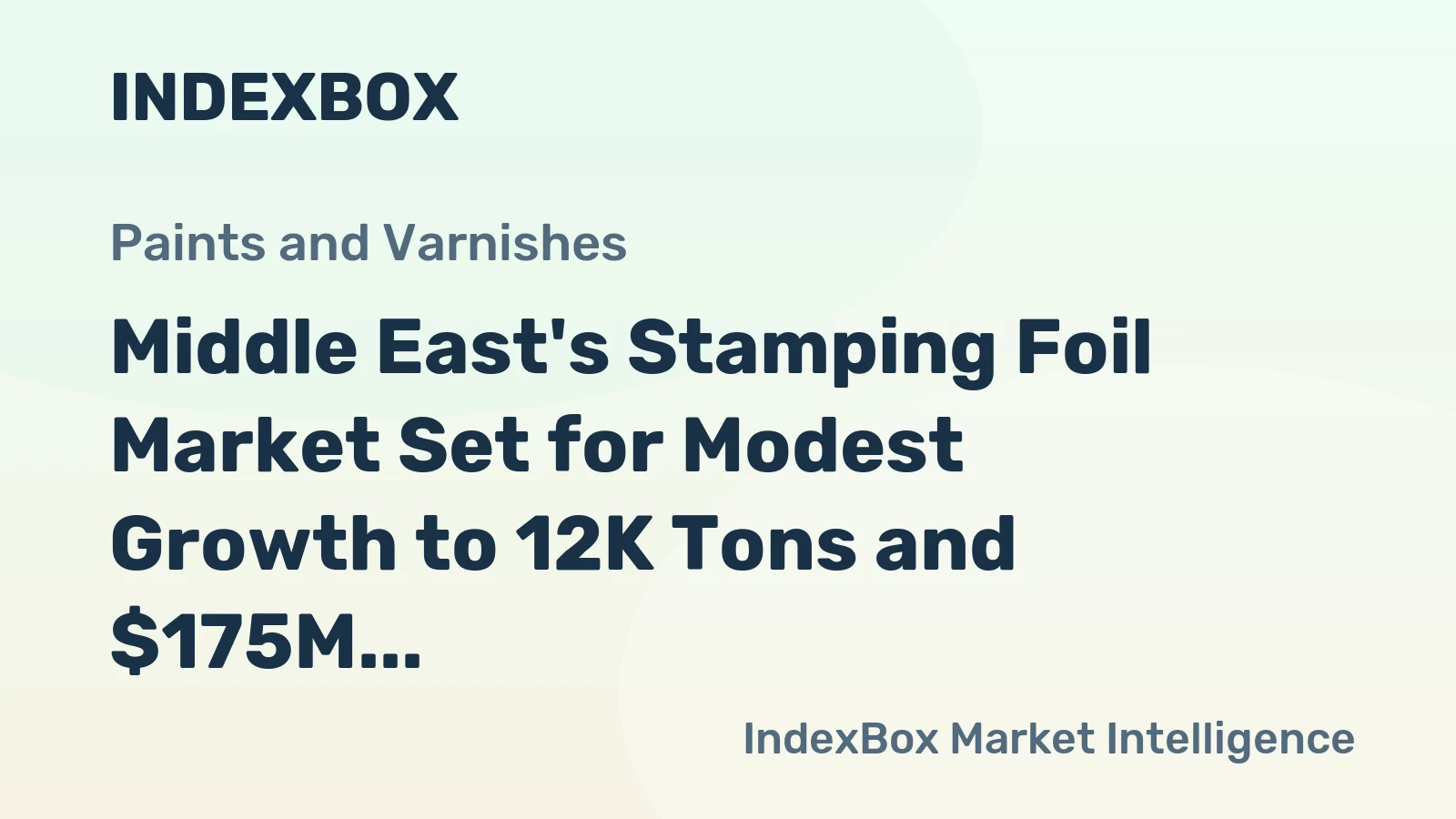 Middle East's Stamping Foil Market Set for Modest Growth to 12K Tons and $175M