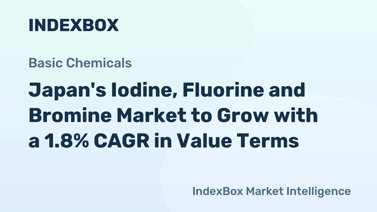 Japan's Iodine, Fluorine and Bromine Market to Grow with a 1.8% CAGR in Value Terms