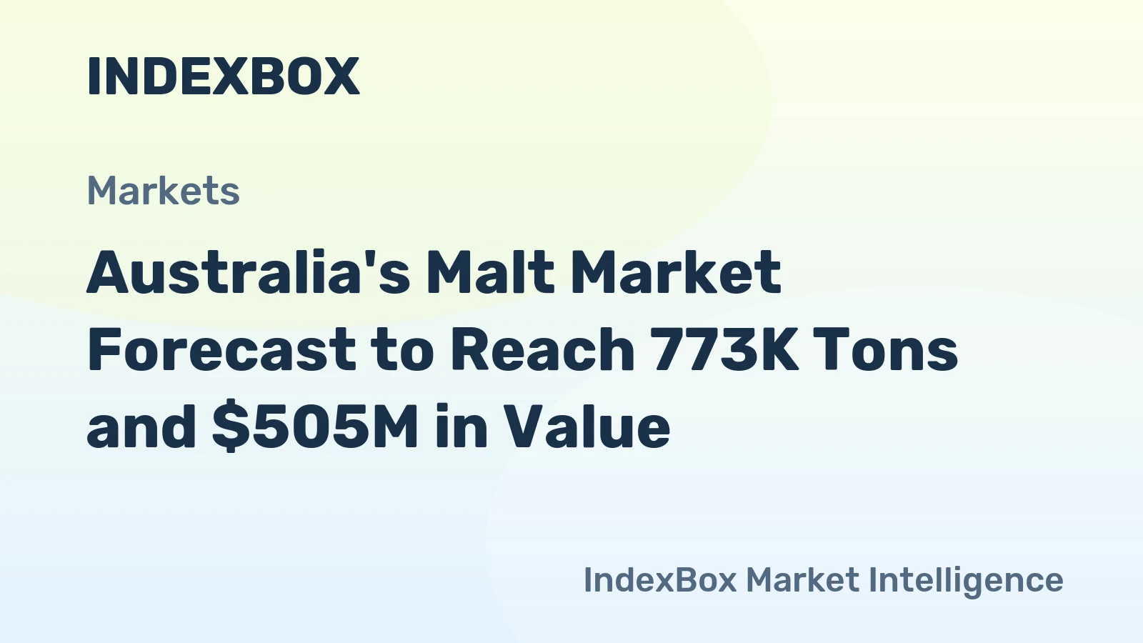 Australia's Malt Market Forecast to Reach 773K Tons and $505M in Value