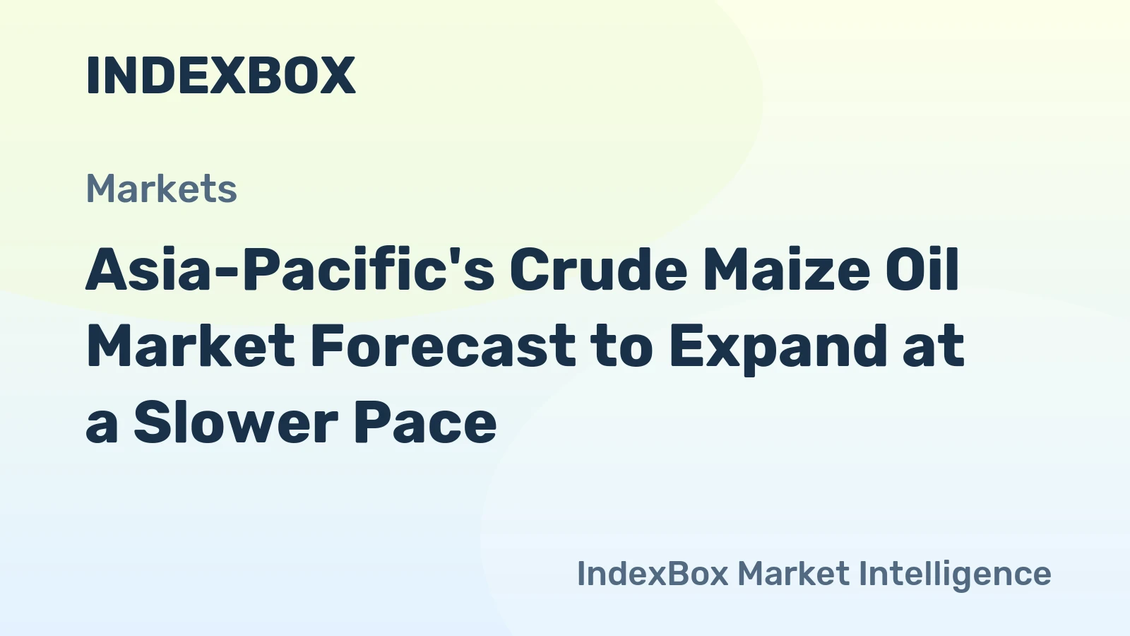 Asia-Pacific's Crude Maize Oil Market Forecast to Expand at a Slower Pace