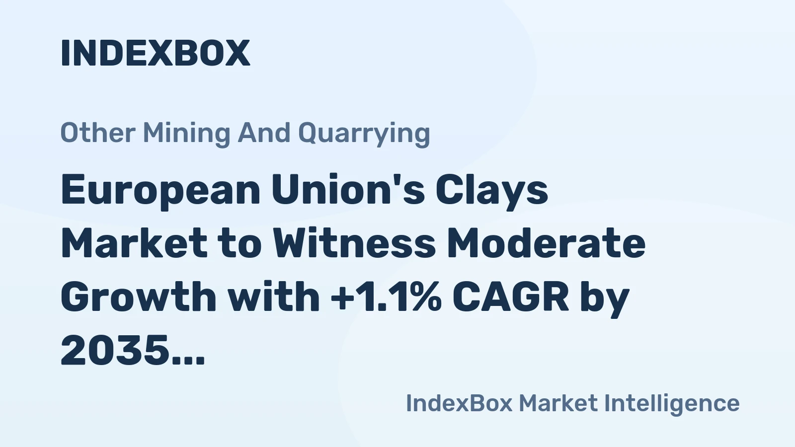European Union's Clays Market to Witness Moderate Growth with +1.1% CAGR by 2035