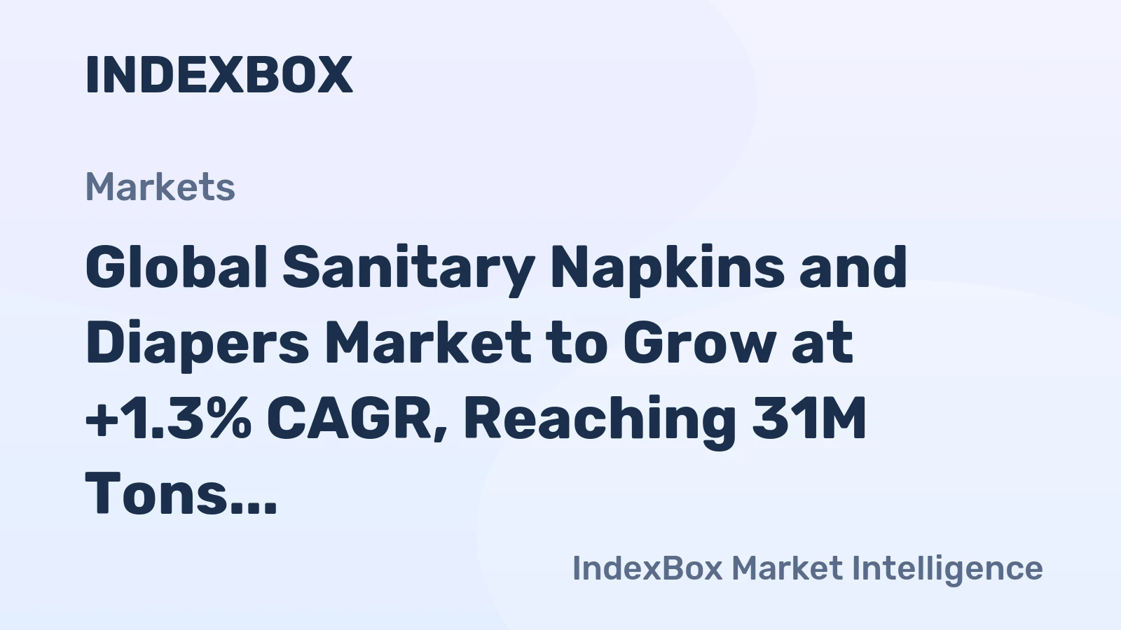 Global Sanitary Napkins and Diapers Market to Grow at +1.3% CAGR, Reaching 31M Tons by 2035