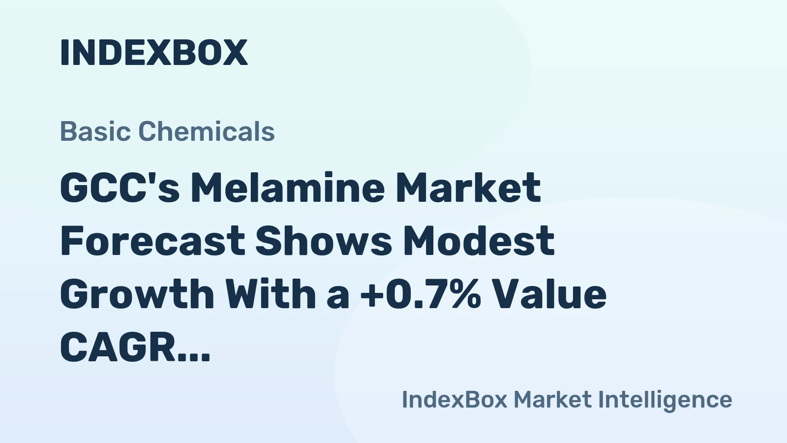 GCC's Melamine Market Forecast Shows Modest Growth With a +0.7% Value CAGR Through 2035