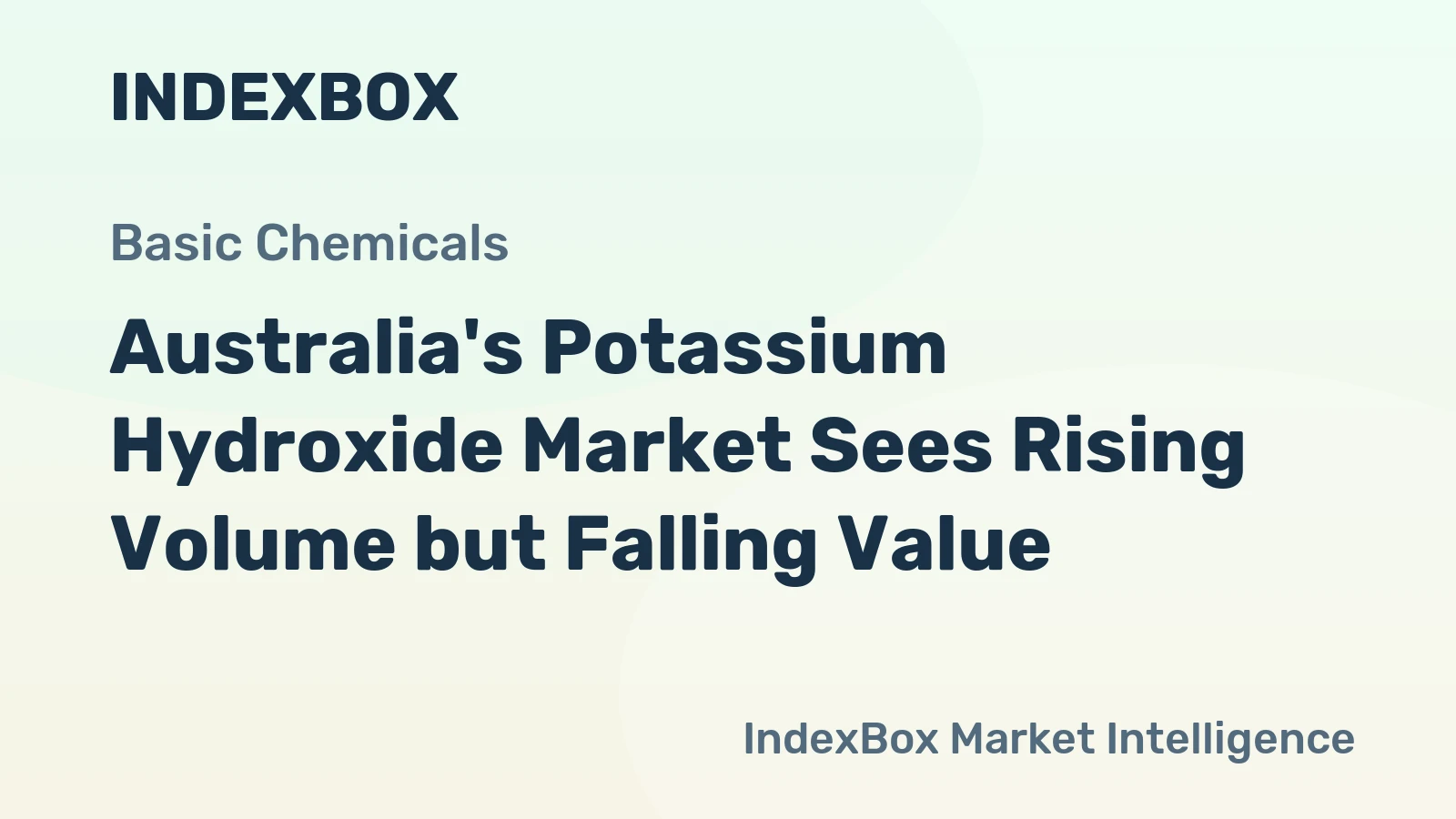 Australia's Potassium Hydroxide Market Sees Rising Volume but Falling Value