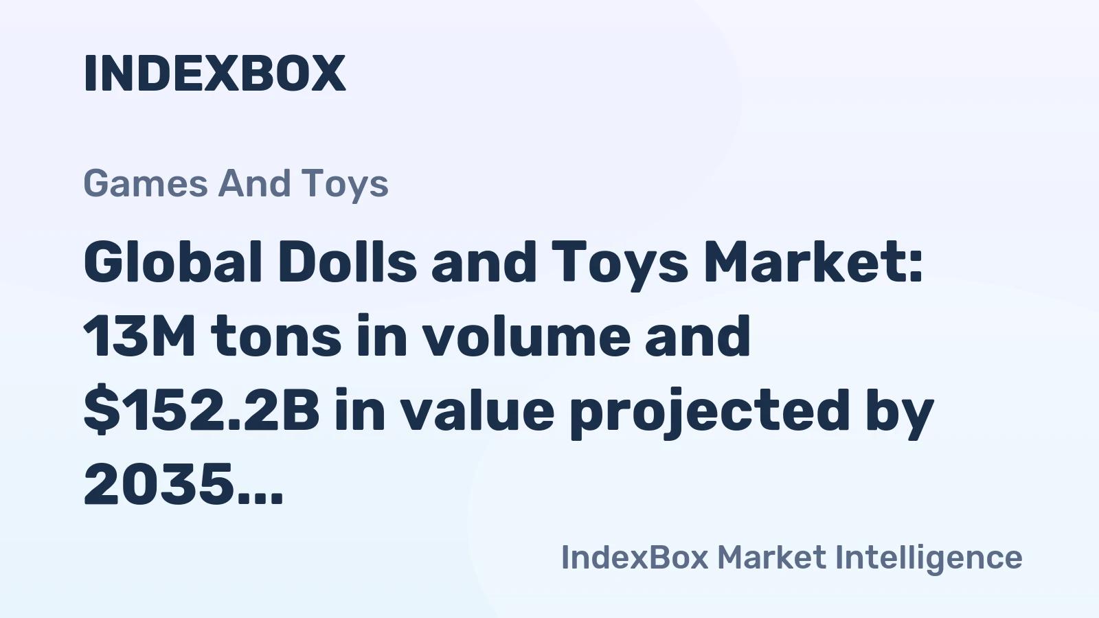 Global Dolls and Toys Market: 13M tons in volume and $152.2B in value projected by 2035