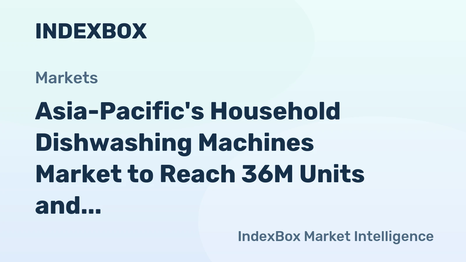 Asia-Pacific's Household Dishwashing Machines Market to Reach 36M Units and $6.9B by 2035