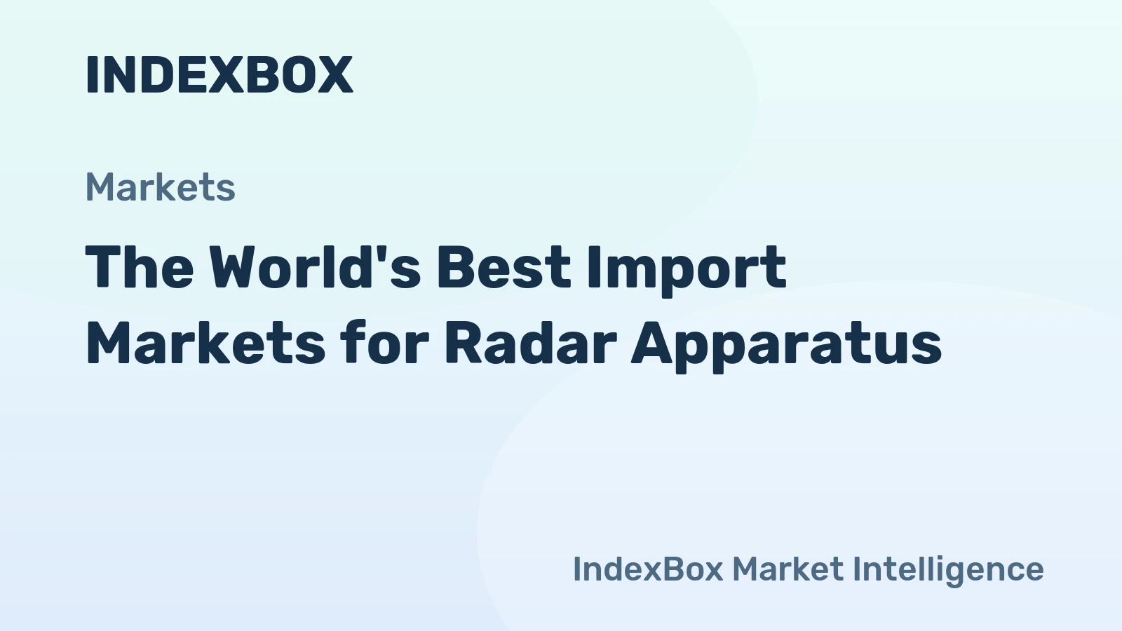 The World's Best Import Markets for Radar Apparatus