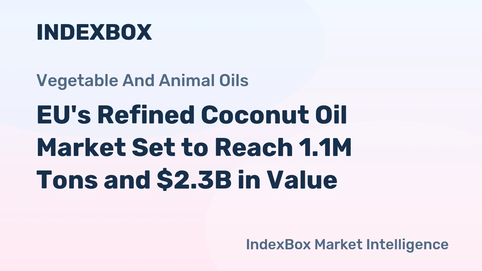 EU's Refined Coconut Oil Market Set to Reach 1.1M Tons and $2.3B in Value