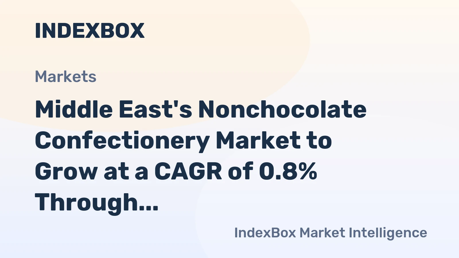Middle East's Nonchocolate Confectionery Market to Grow at a CAGR of 0.8% Through 2035