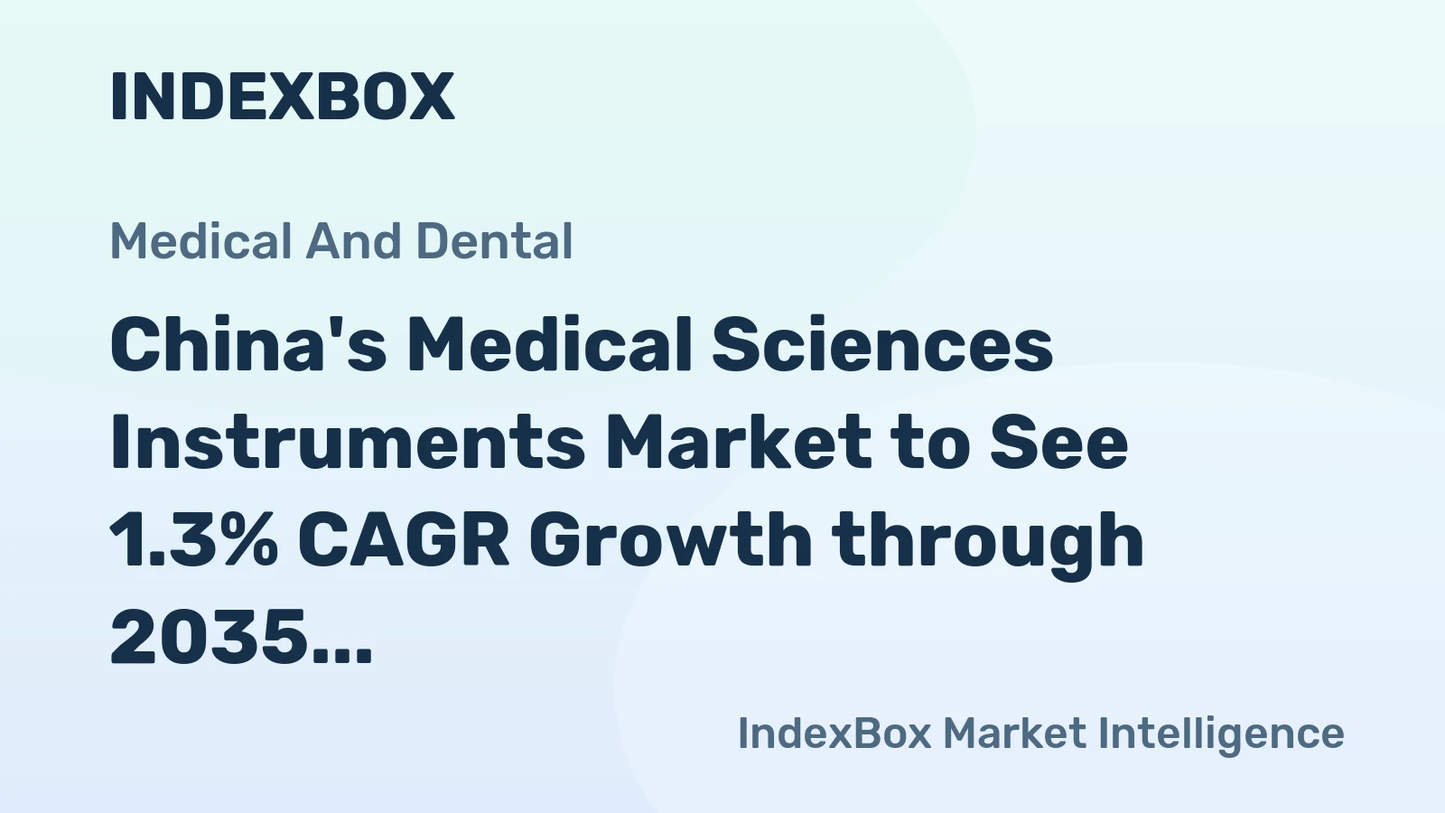 China's Medical Sciences Instruments Market to See 1.3% CAGR Growth through 2035