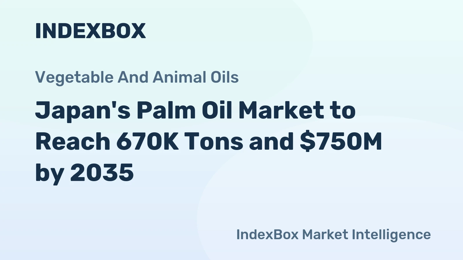 Japan's Palm Oil Market to Reach 670K Tons and $750M by 2035