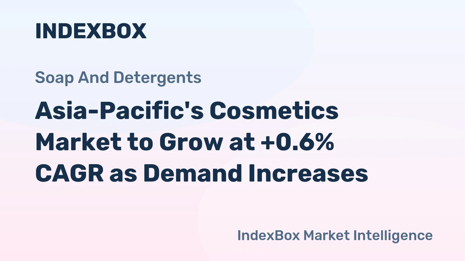 Asia-Pacific's Cosmetics Market to Grow at +0.6% CAGR as Demand Increases
