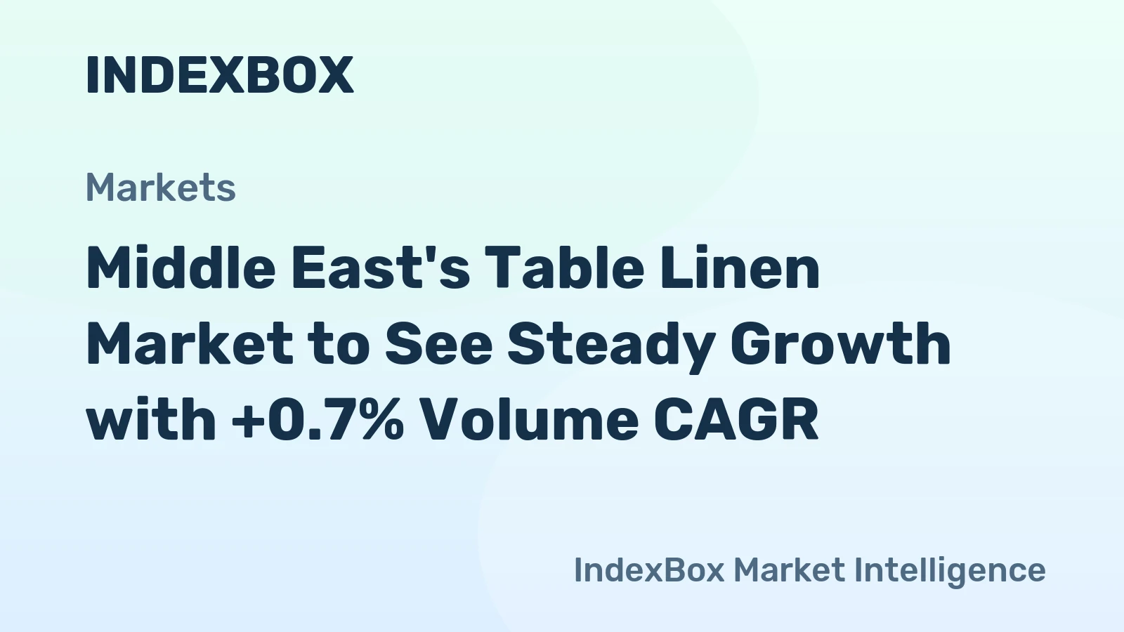 Middle East's Table Linen Market to See Steady Growth with +0.7% Volume CAGR