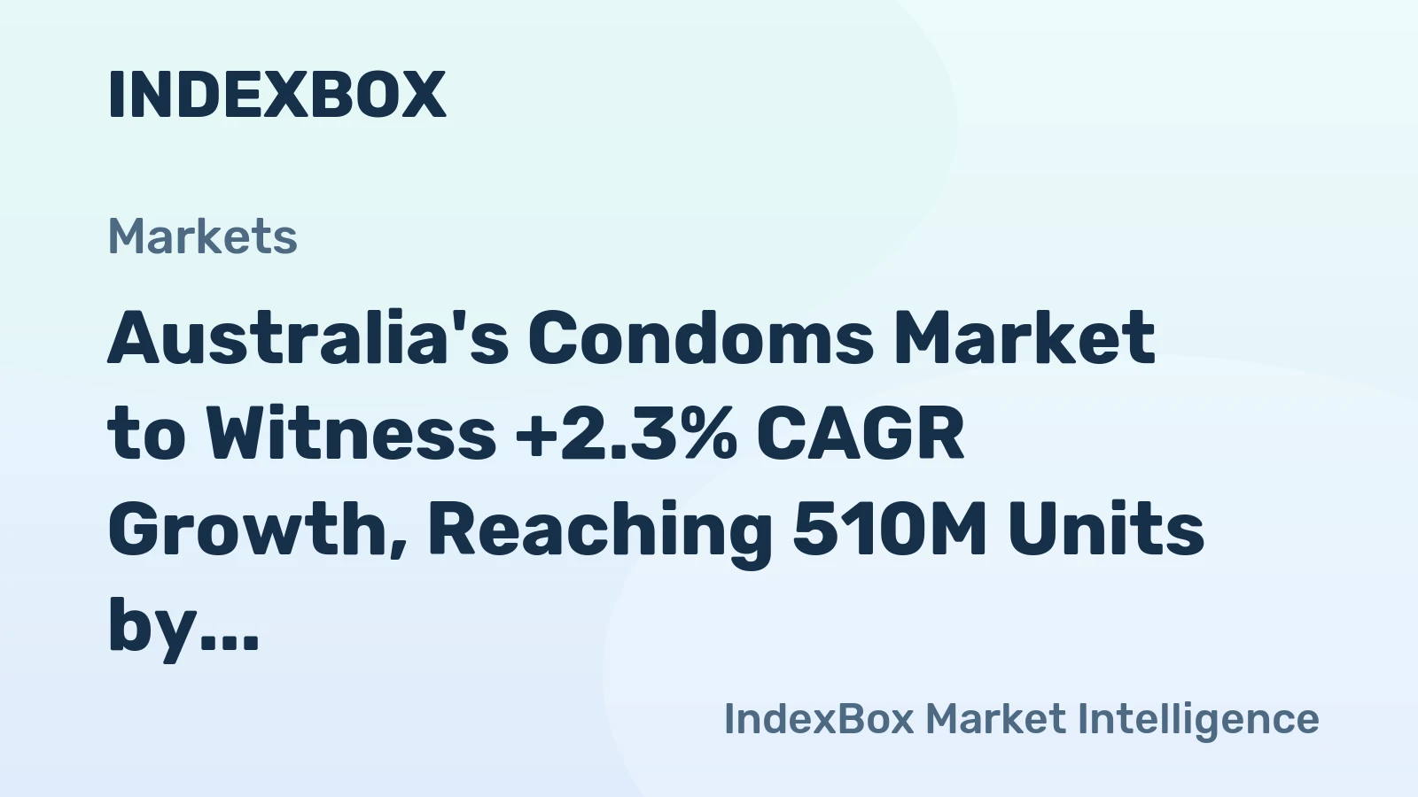 Australia's Condoms Market to Witness +2.3% CAGR Growth, Reaching 510M Units by 2035