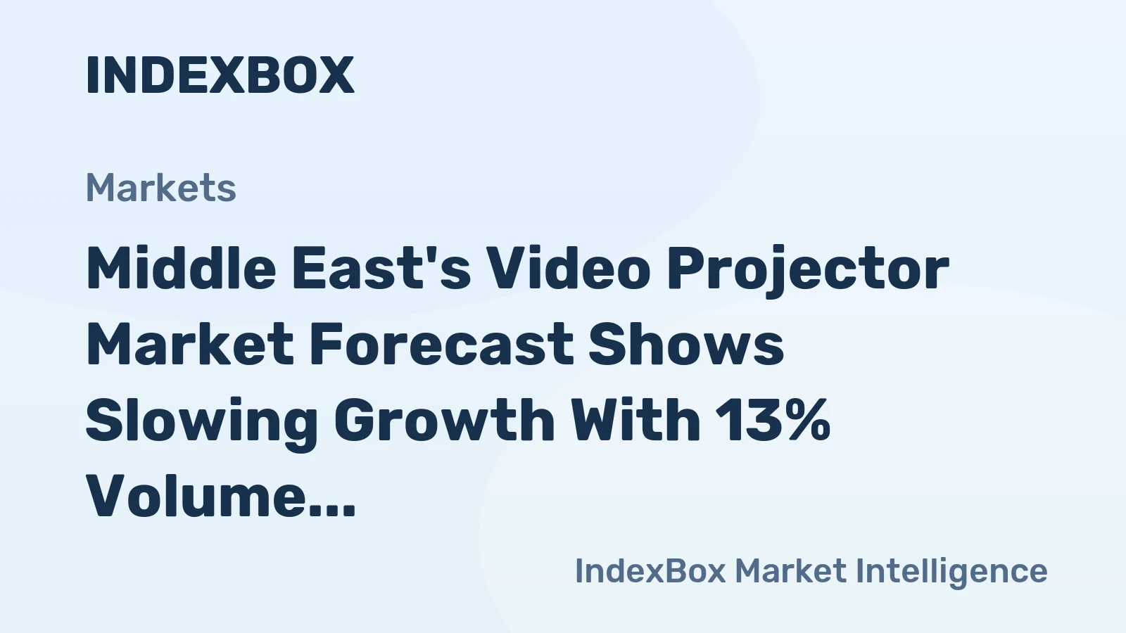 Middle East's Video Projector Market Forecast Shows Slowing Growth With 13% Volume CAGR Through 2035