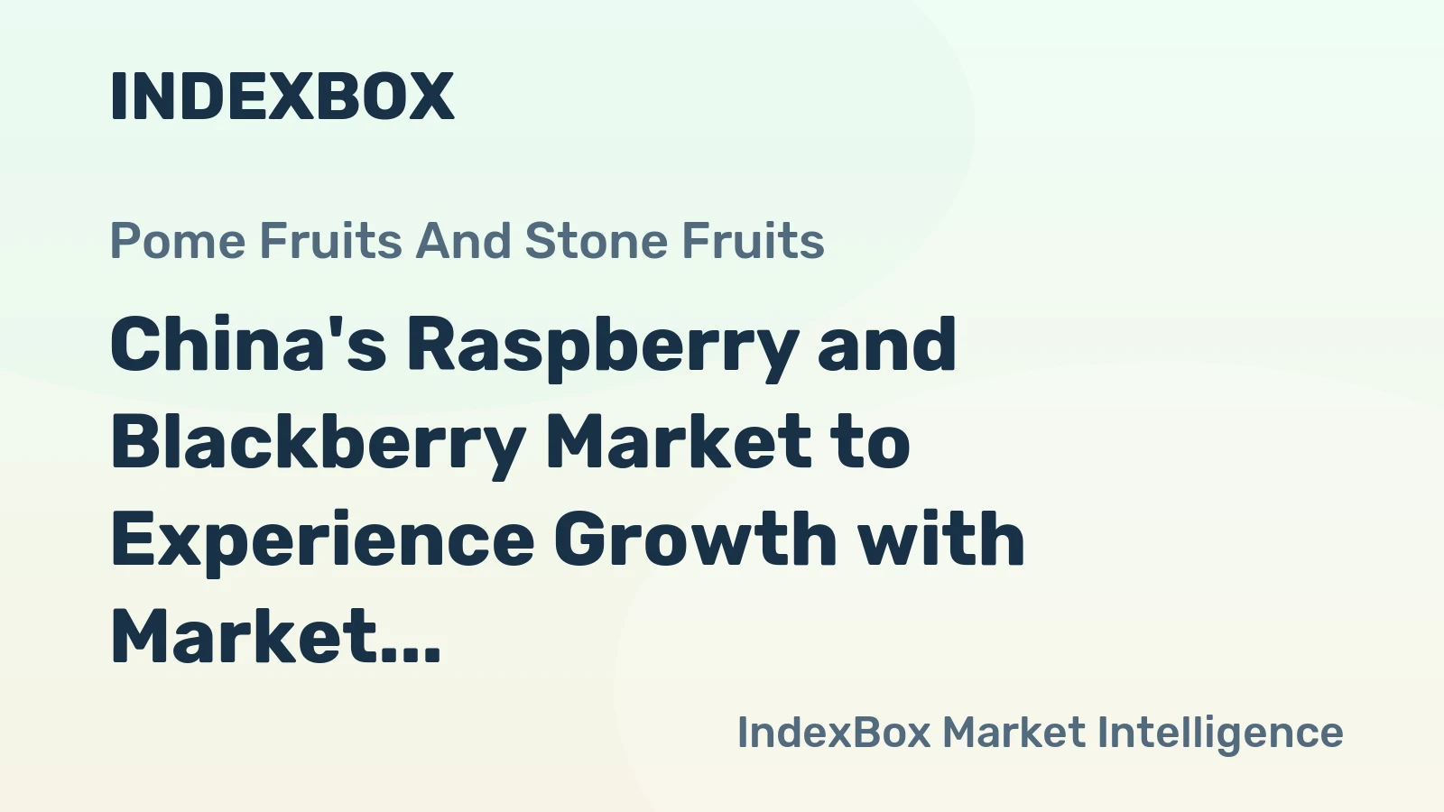 China's Raspberry and Blackberry Market to Experience Growth with Market Volume Reaching 474 tons and Market Value Reaching $5.9M by 2035