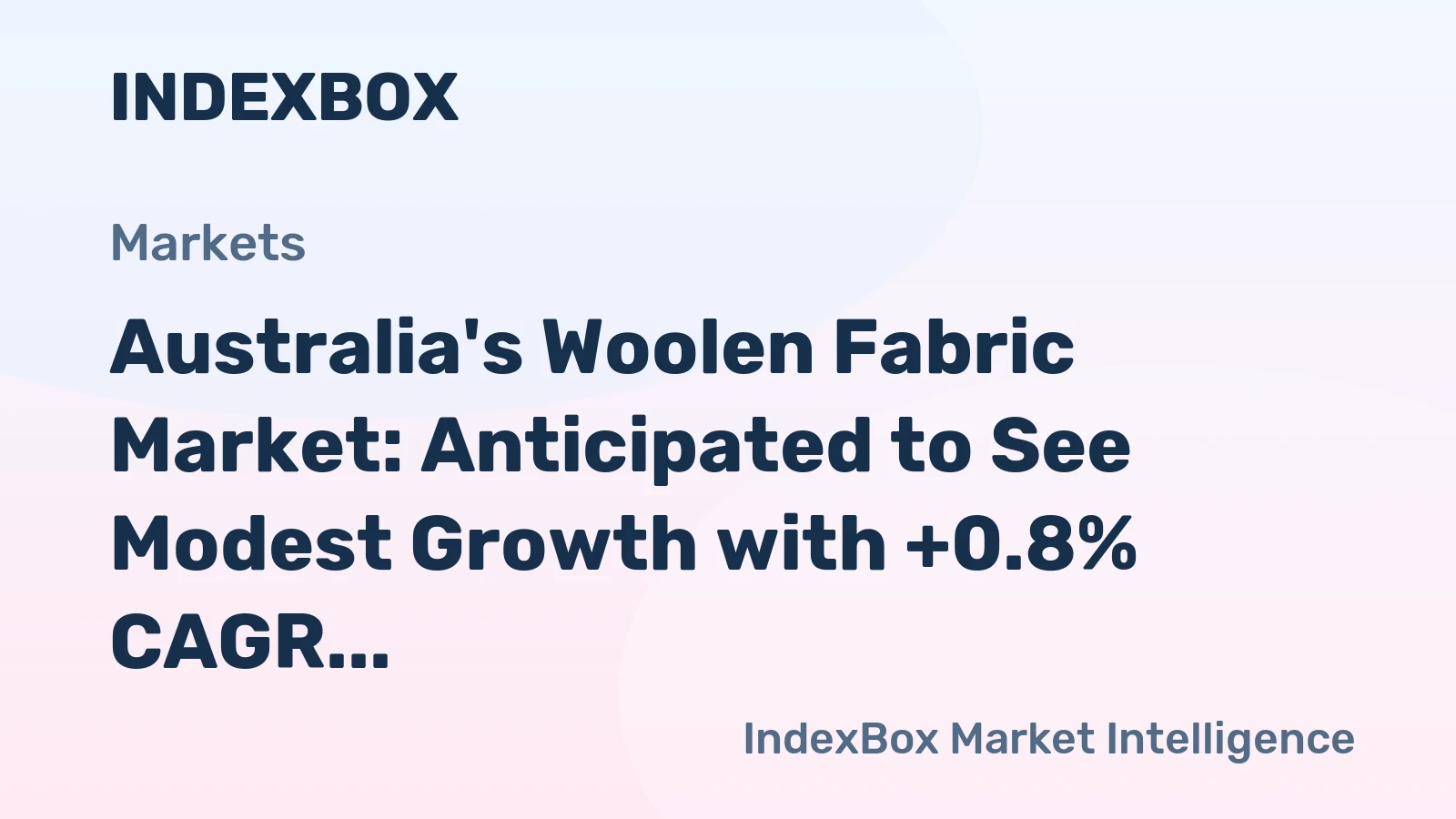 Australia's Woolen Fabric Market: Anticipated to See Modest Growth with +0.8% CAGR in Consumption