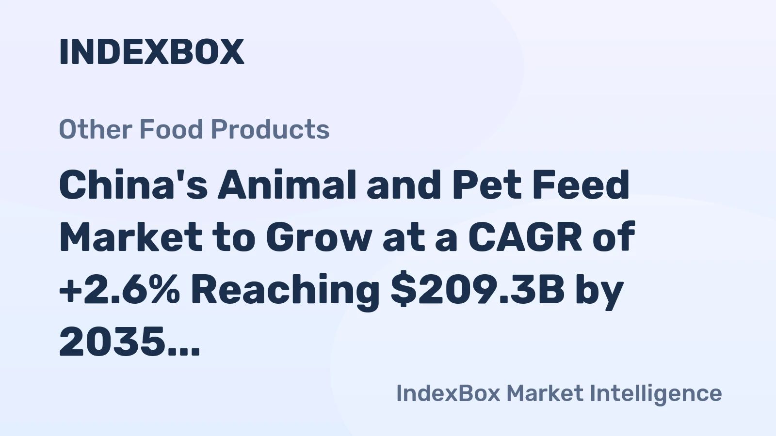 China's Animal and Pet Feed Market to Grow at a CAGR of +2.6% Reaching $209.3B by 2035