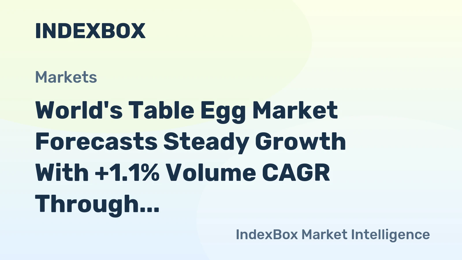 World's Table Egg Market Forecasts Steady Growth With +1.1% Volume CAGR Through 2035