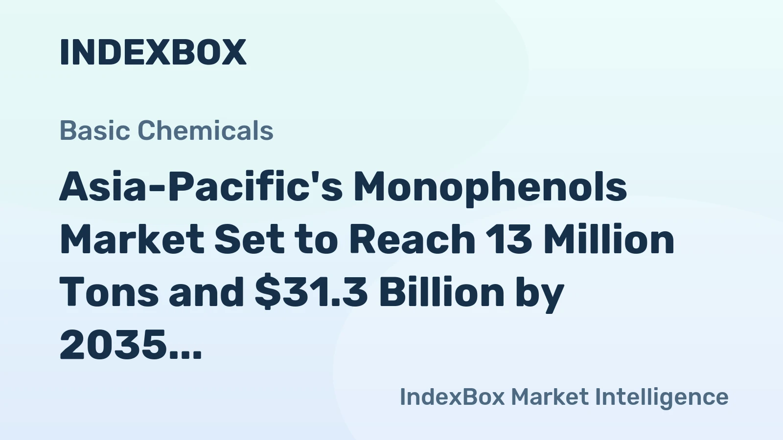 Asia-Pacific's Monophenols Market Set to Reach 13 Million Tons and $31.3 Billion by 2035