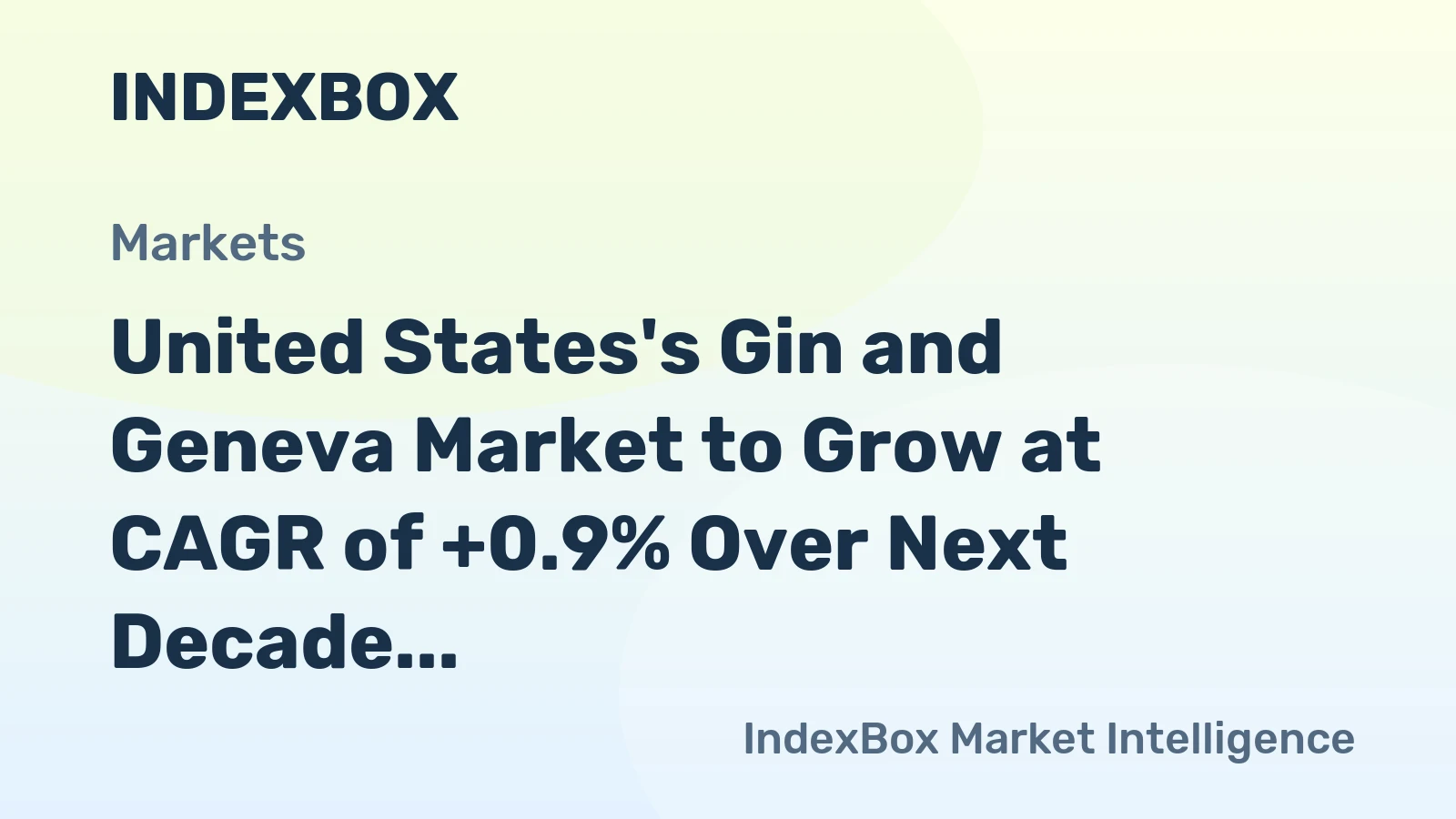 United States's Gin and Geneva Market to Grow at CAGR of +0.9% Over Next Decade