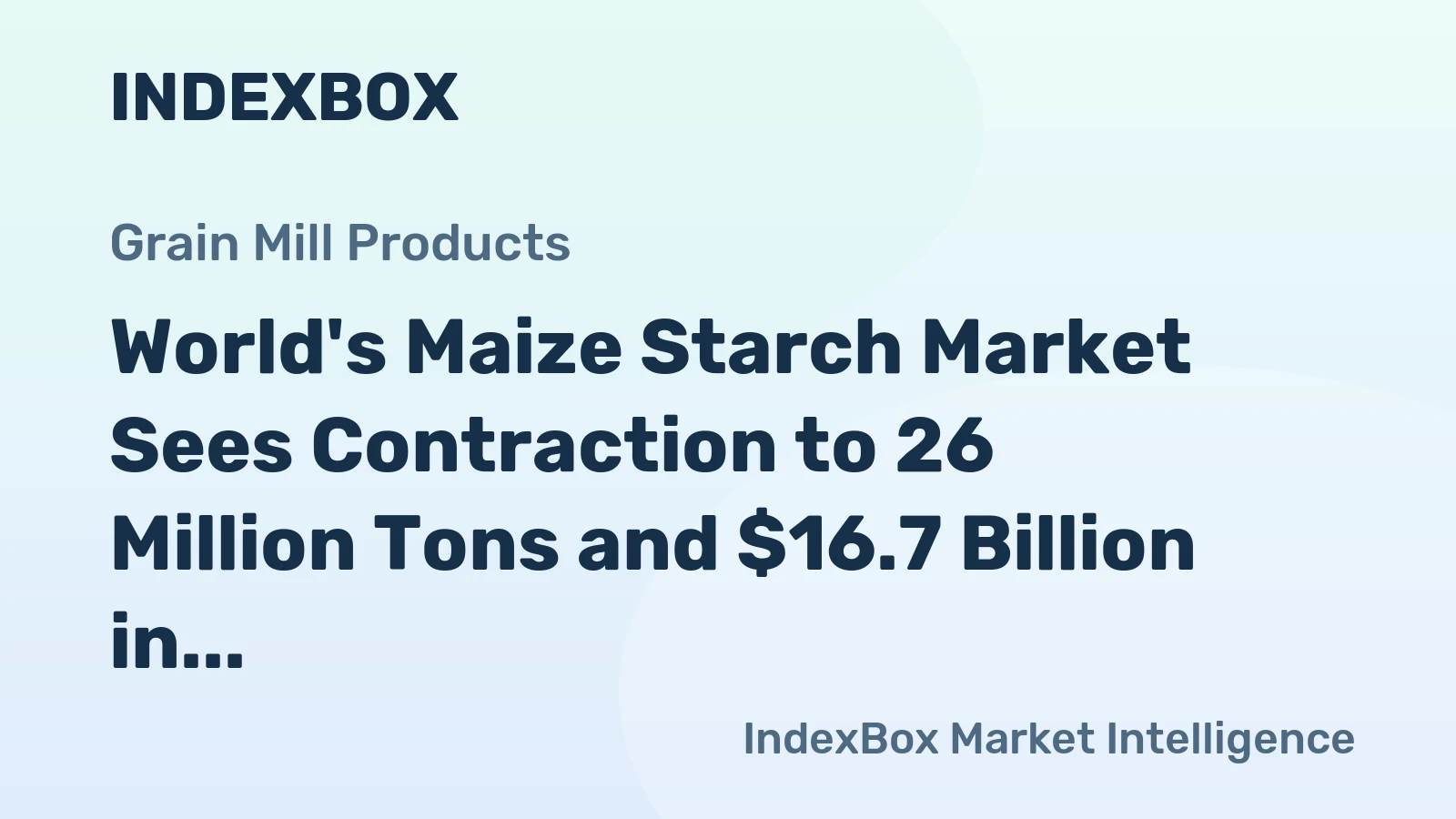 World's Maize Starch Market Sees Contraction to 26 Million Tons and $16.7 Billion in 2024