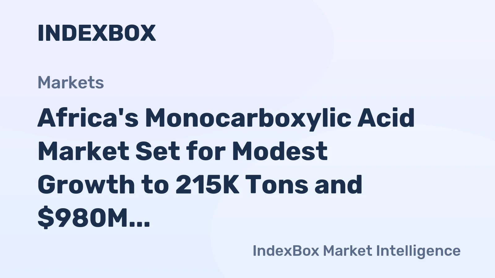 Africa's Monocarboxylic Acid Market Set for Modest Growth to 215K Tons and $980M