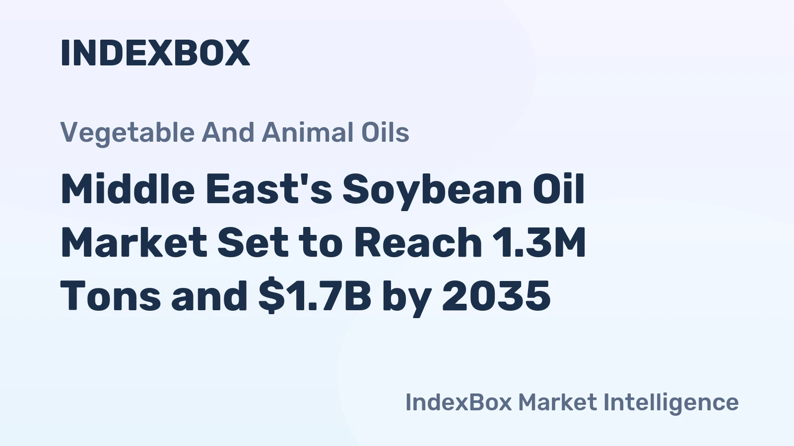 Middle East's Soybean Oil Market Set to Reach 1.3M Tons and $1.7B by 2035