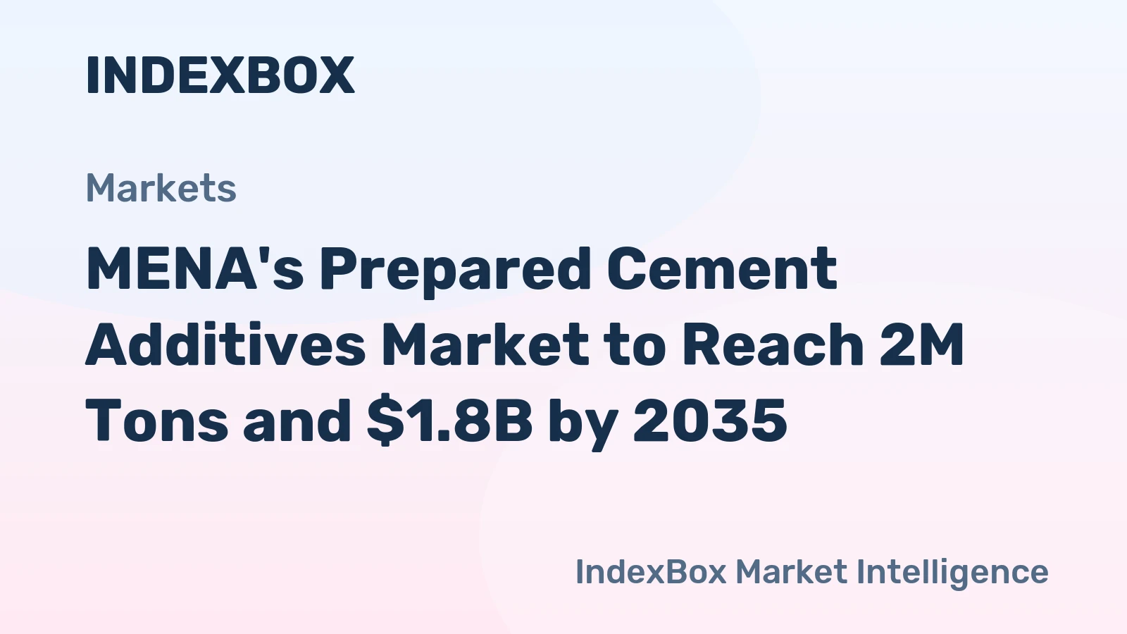 MENA's Prepared Cement Additives Market to Reach 2M Tons and $1.8B by 2035