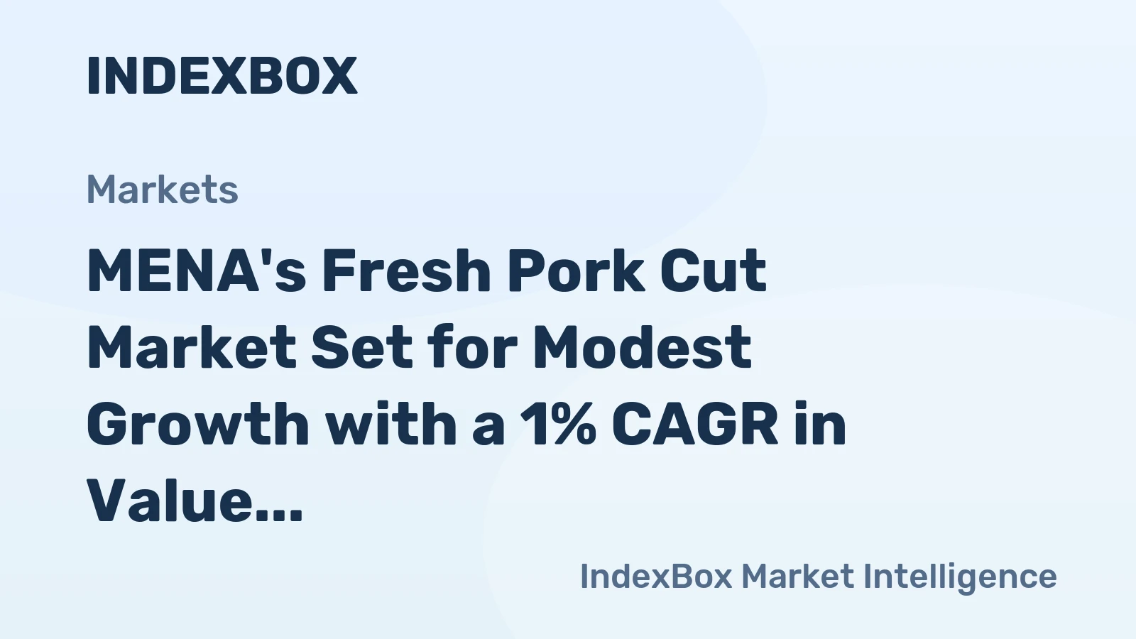MENA's Fresh Pork Cut Market Set for Modest Growth with a 1% CAGR in Value Through 2035