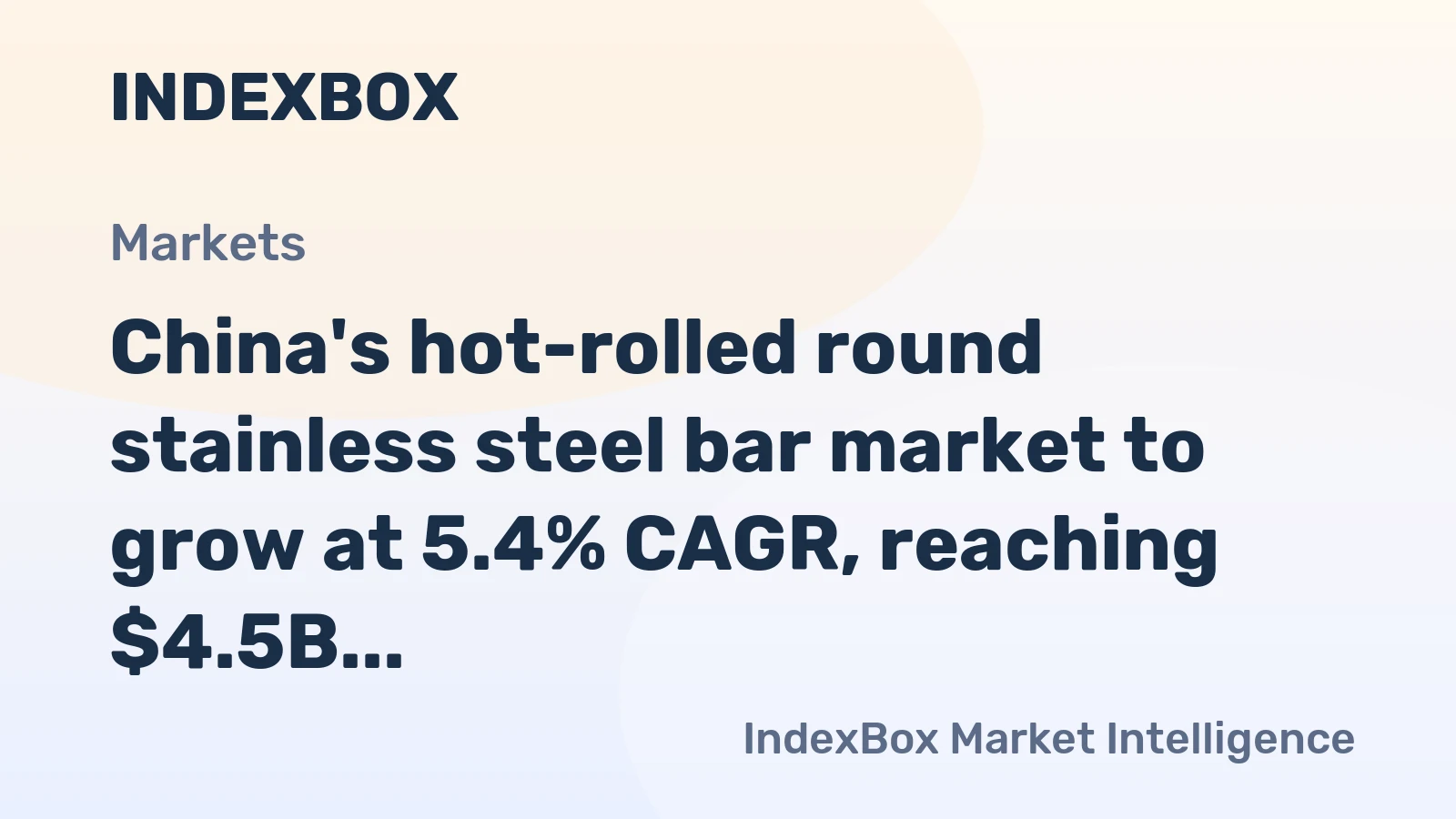 China's hot-rolled round stainless steel bar market to grow at 5.4% CAGR, reaching $4.5B by 2035 on robust demand.