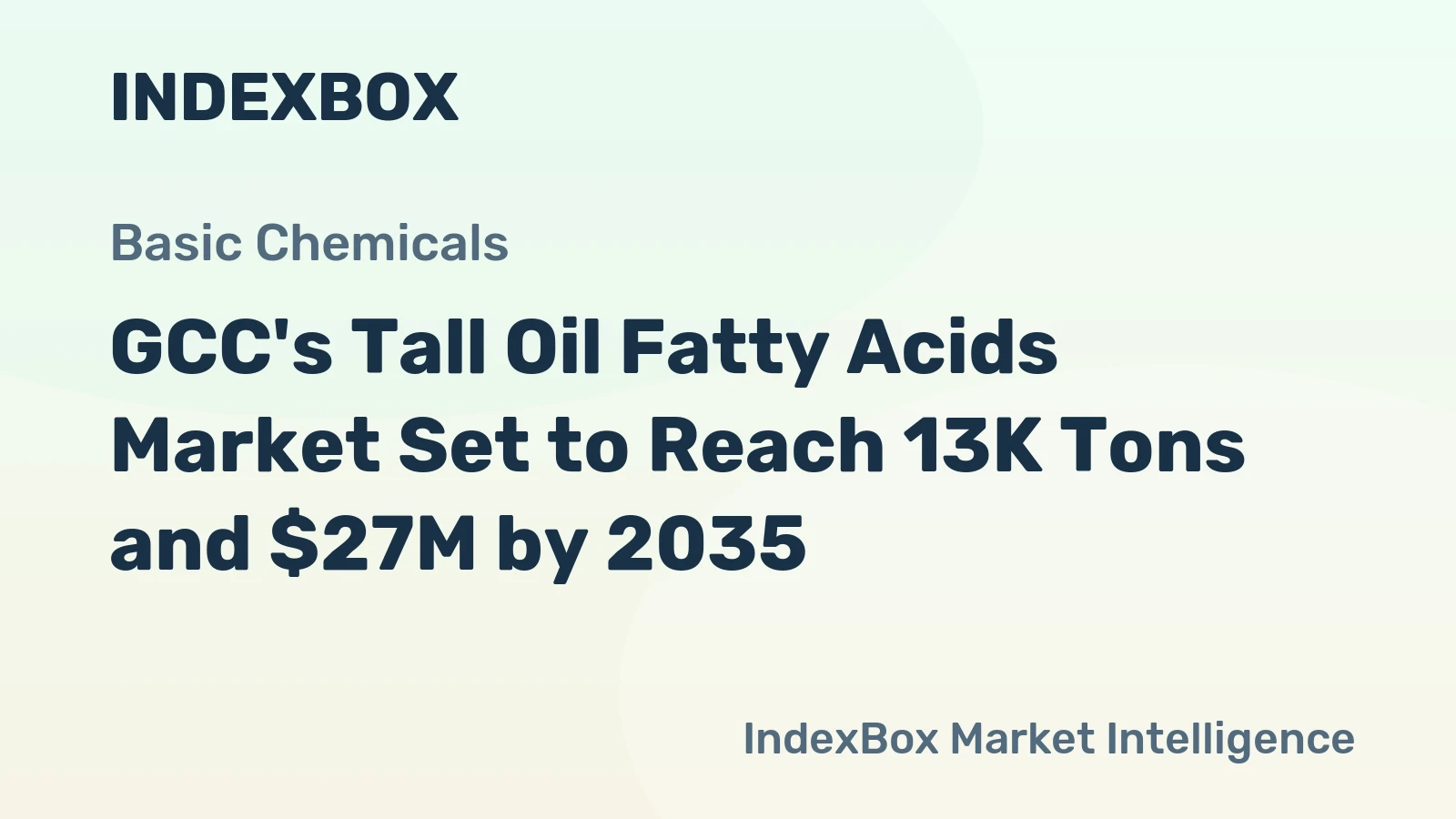 GCC's Tall Oil Fatty Acids Market Set to Reach 13K Tons and $27M by 2035