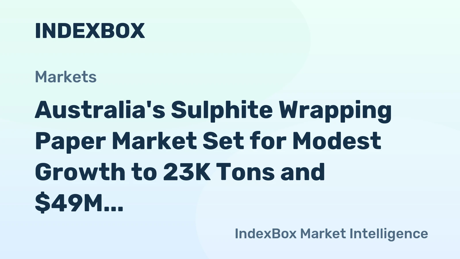 Australia's Sulphite Wrapping Paper Market Set for Modest Growth to 23K Tons and $49M