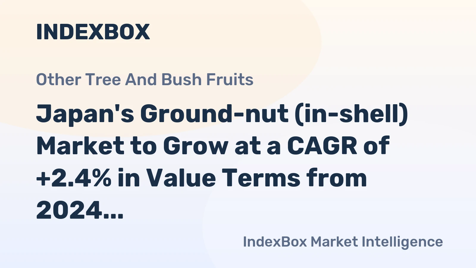 Japan's Ground-nut (in-shell) Market to Grow at a CAGR of +2.4% in Value Terms from 2024 to 2035