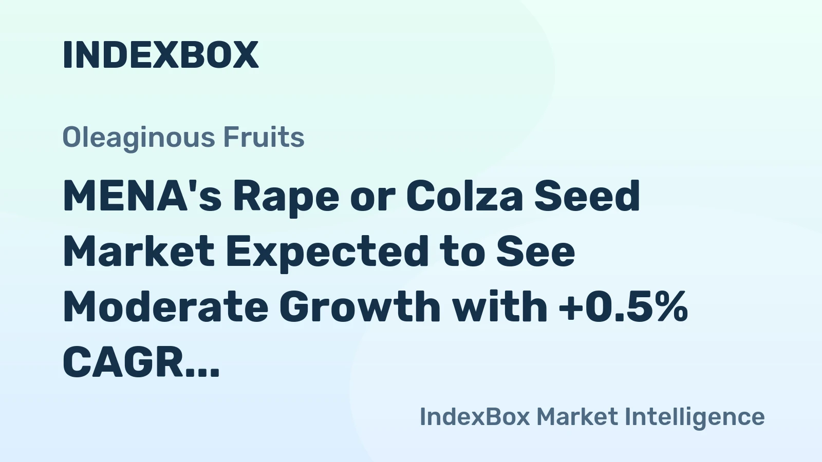 MENA's Rape or Colza Seed Market Expected to See Moderate Growth with +0.5% CAGR