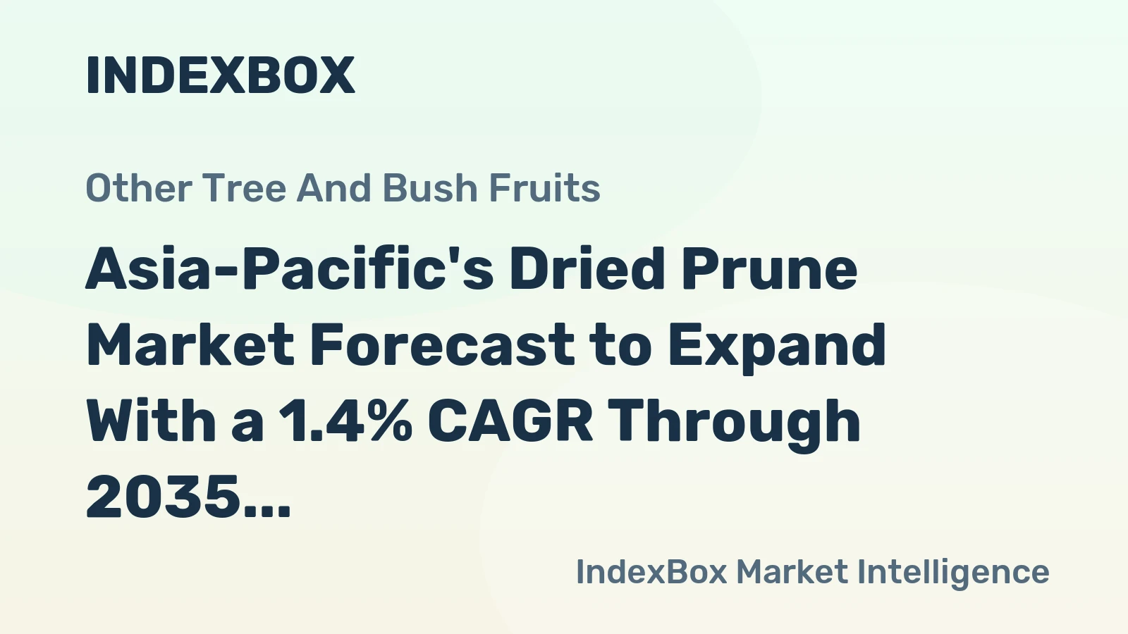 Asia-Pacific's Dried Prune Market Forecast to Expand With a 1.4% CAGR Through 2035