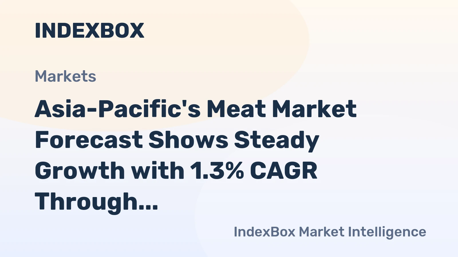 Asia-Pacific's Meat Market Forecast Shows Steady Growth with 1.3% CAGR Through 2035